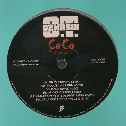 COCO (REMIXES)/O.T. GENASIS｜HIPHOP/R&B｜ディスクユニオン･オンラインショップ｜diskunion.net