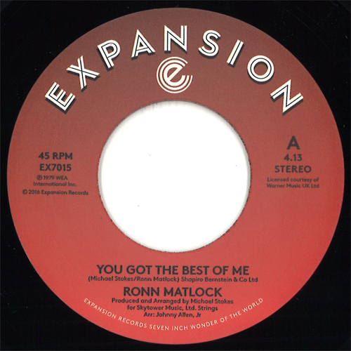 YOU GOT THE BEST OF ME / I CAN'T FORGET ABOUT YOU (7")/RONN MATLOCK/ロン ...