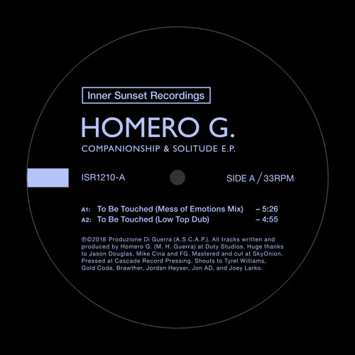 COMPANIONSHIP & SOLITUDE EP/HOMERO G./西海岸ディープハウス｜CLUB/DANCE｜ディスクユニオン ...