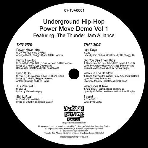 UNDERGROUND HIP HOP POWER MOVE DEMO VOL1 (LP)/Thunder Jam Alliance｜HIPHOP/R&B｜ディスクユニオン･オンラインショップ ...