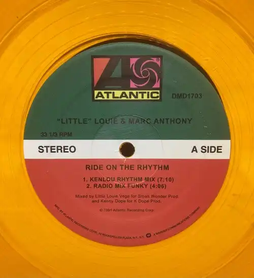 RIDE ON THE RHYTHM (YELLOW VINYL)/LOUIE VEGA & MARC ANTHONY/1991年リリース ...