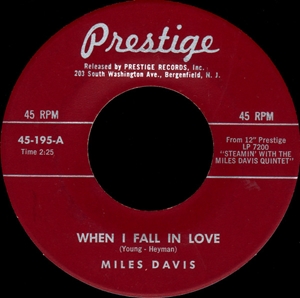 WHEN I FALL IN LOVE / I COULD WRITE A BOOK (7")/MILES DAVIS/マイルス・デイビス ...