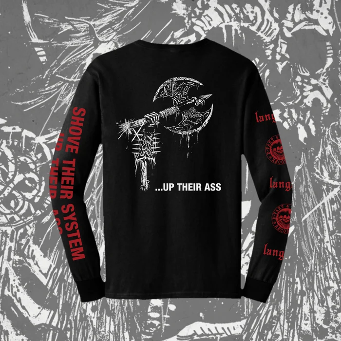 L/SHOVE THEIR SYSTEM UP THEIR ASS LONGSLEEVE (BLACK)/LANGUID/ランギッド/※受注 ...