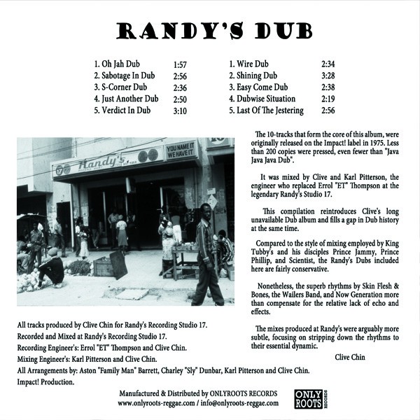 【REGGAE】名門IMPACTレーベルに残された究極のダブ・アルバム『CLIVE CHIN PRESENTS RANDY'S DUB』が待望 ...
