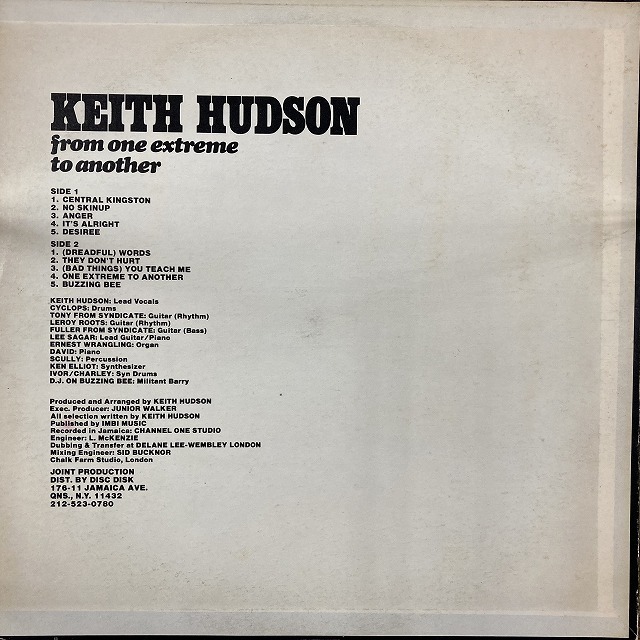 【REGGAE】-オンラインショップ出品中- 12/17(土) KEITH HUDSON PREMIUM LP SALE : ディスクユニオン ...